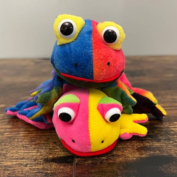 GMA Access | Toys | Gma Access Lot Of 2 Rainbow Colored Bean Bag Frogs ...